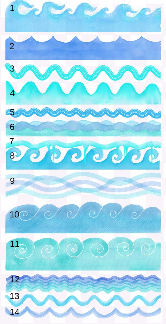 Ocean Waves Border Clipart