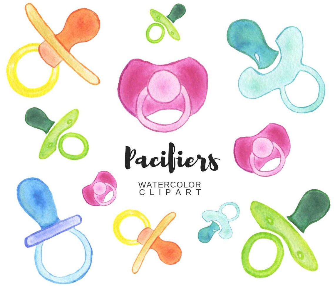 Pacifiers Watercolor Png, Transparent Background, Baby Pacifiers ...