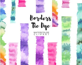 Tie Dye Brush Stroke Clip Art Set for Creative Projects - Etsy Singapore