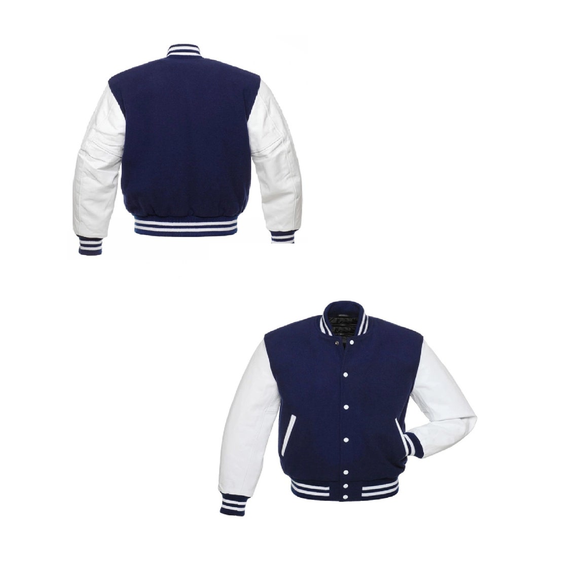 Varsity Jacket Baseball Jacket Mens Letterman Blue & Gray - Etsy