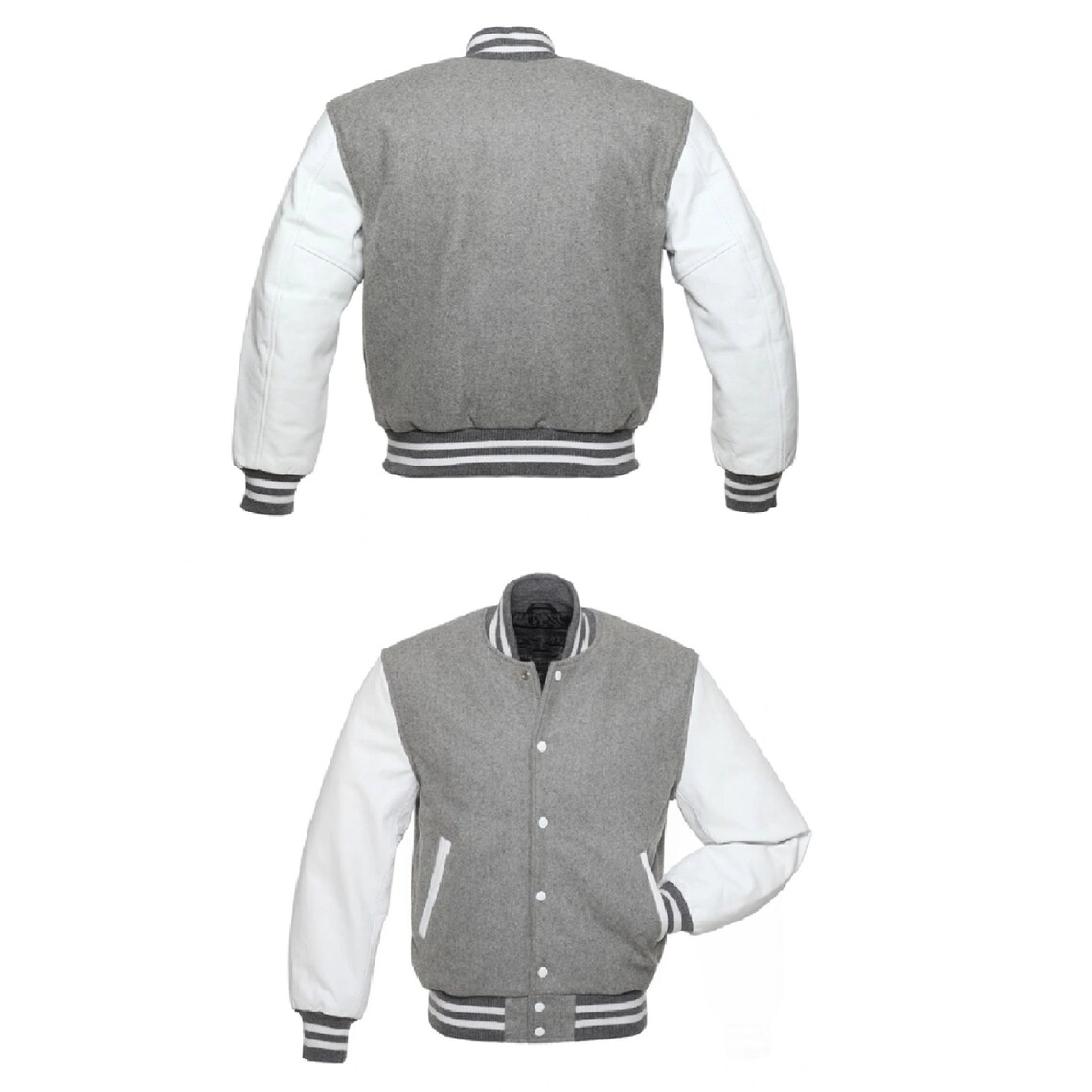 Varsity Jacket Baseball Jacket Mens Letterman Blue & Gray - Etsy