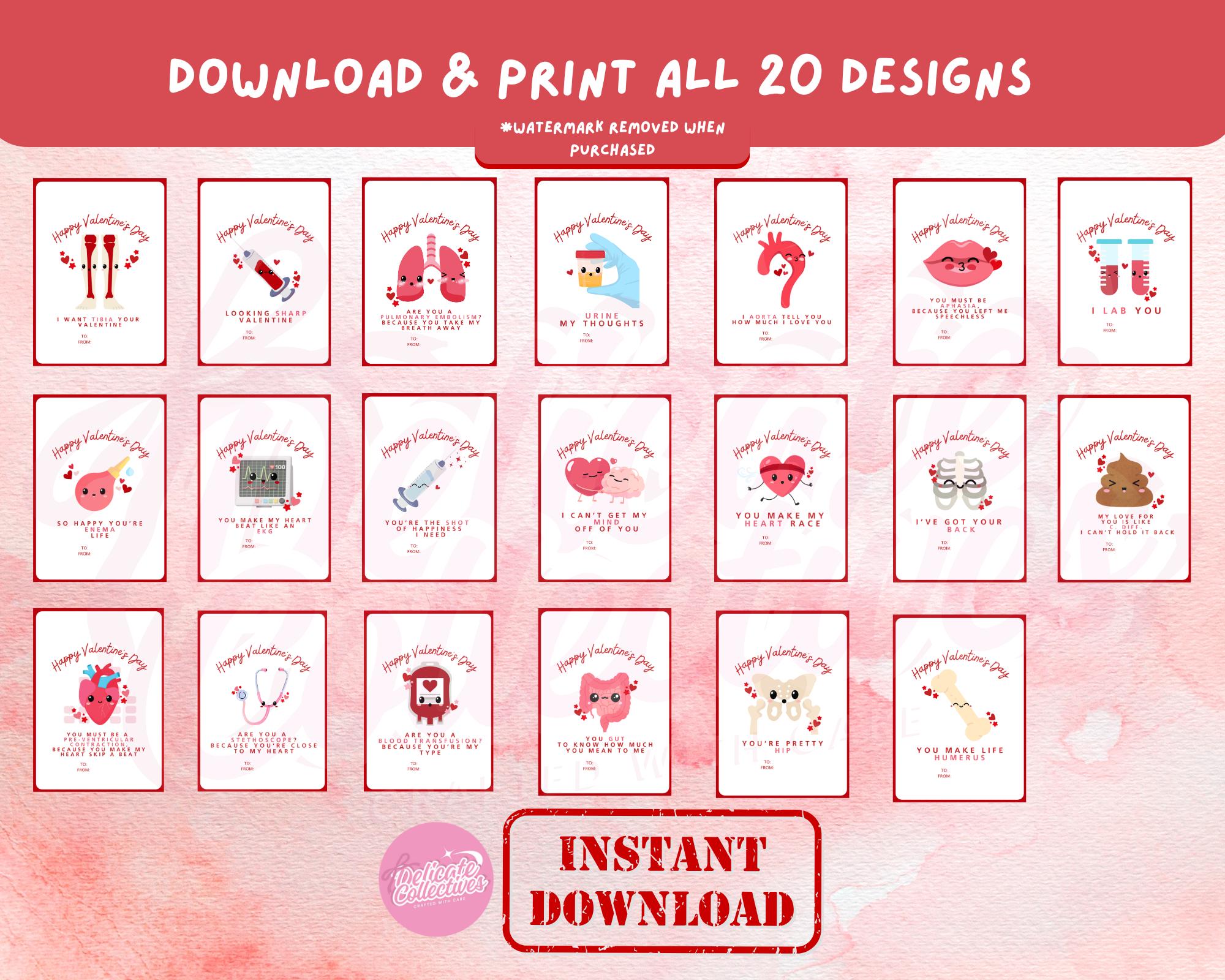 Cute & Funny Medical Valentine's Day Cards, 20 Medical Pun Valentines ...