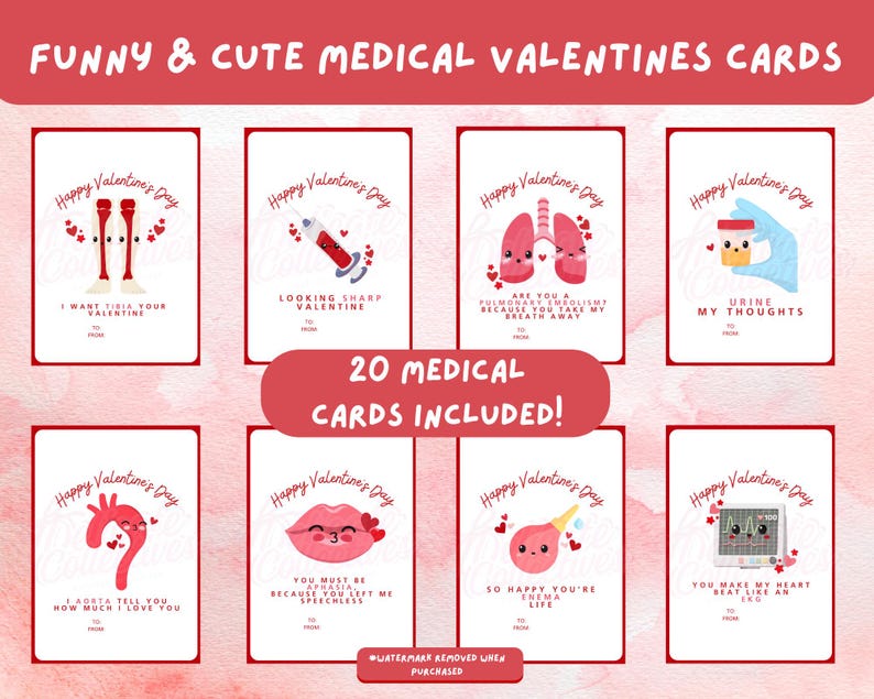 Cute & Funny Medical Valentine's Day Cards, 20 Medical Pun Valentines ...