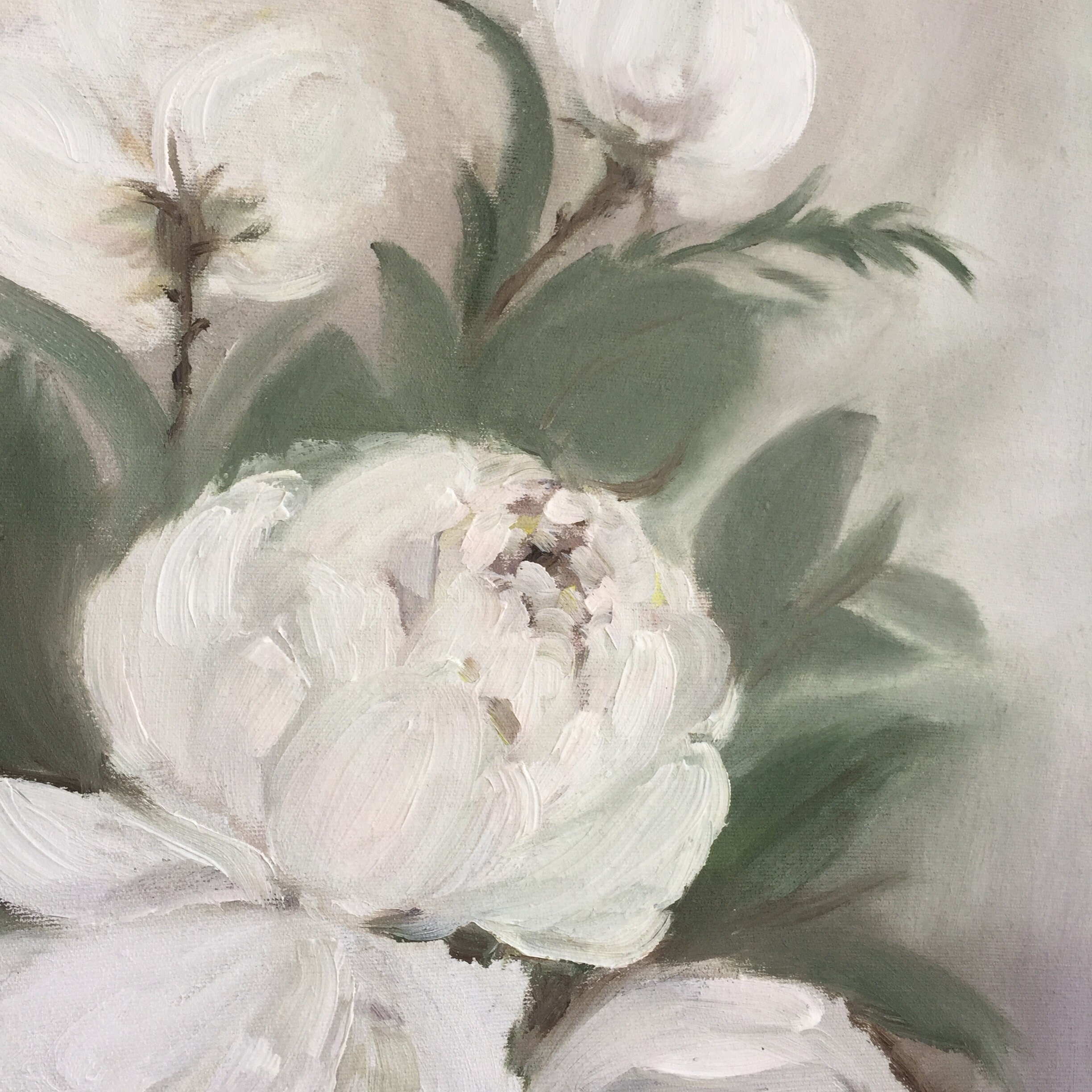 White Flowers Painting Original Oil Painting Abstract Art | Etsy