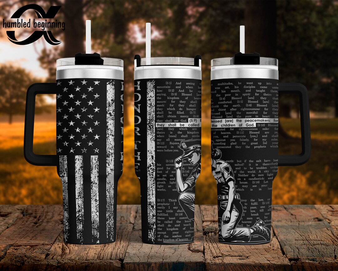 Honor the Fallen Female Officer Wrap SVG for 40oz Tumbler Blessed Are ...