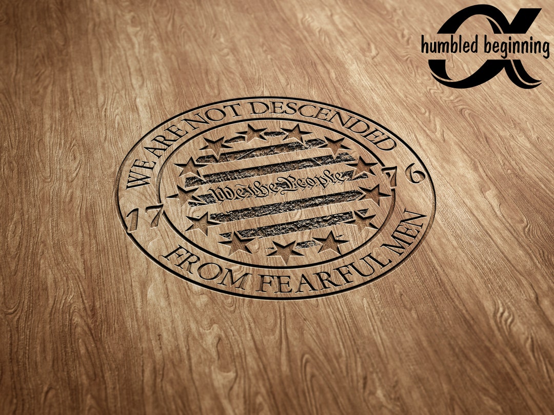 We Are Not Descended From Fearful Men 1776 Distressed Stripes We the ...