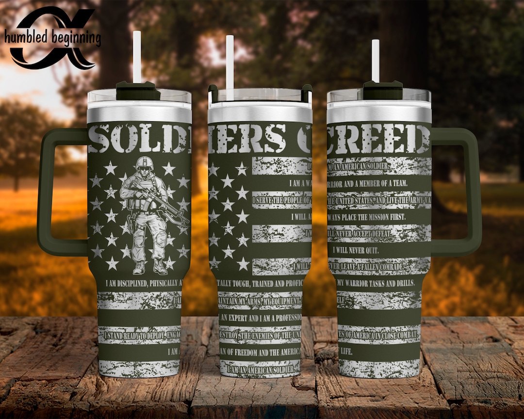 Army Soldiers Creed Tumbler Wrap SVG for 40oz Tumbler/water Bottle ...