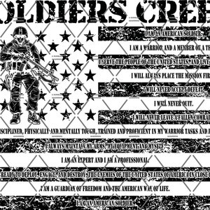 Army Soldiers Creed Tumbler Wrap SVG for 40oz Tumbler/water Bottle ...