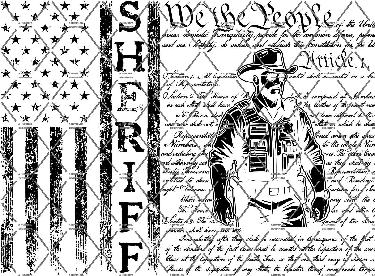 We the People Sheriff Wrap SVG for 40oz Tumbler/water Bottle Digital ...