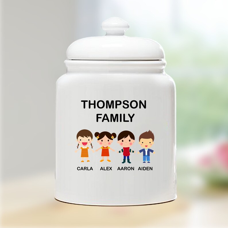 Personalized Family Cookie Jar, Custom Stoneware Jar, Housewarming Gift ...