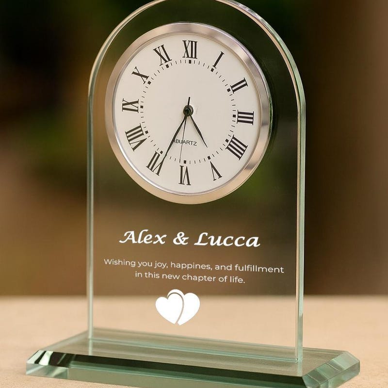Personalize Glass Clock - Etsy