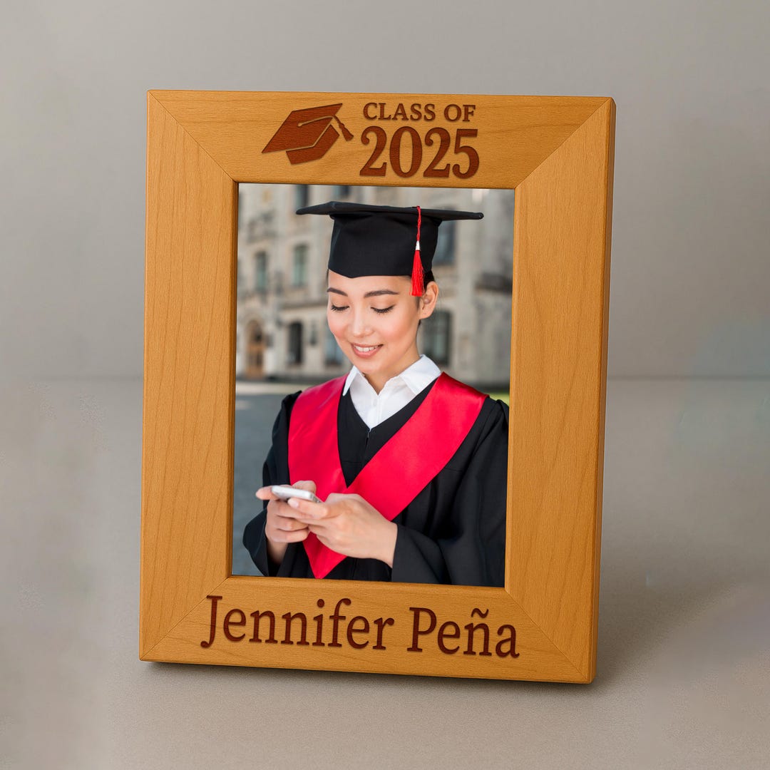 Graduation Photo Frame, Engraved Wood Frame - Etsy