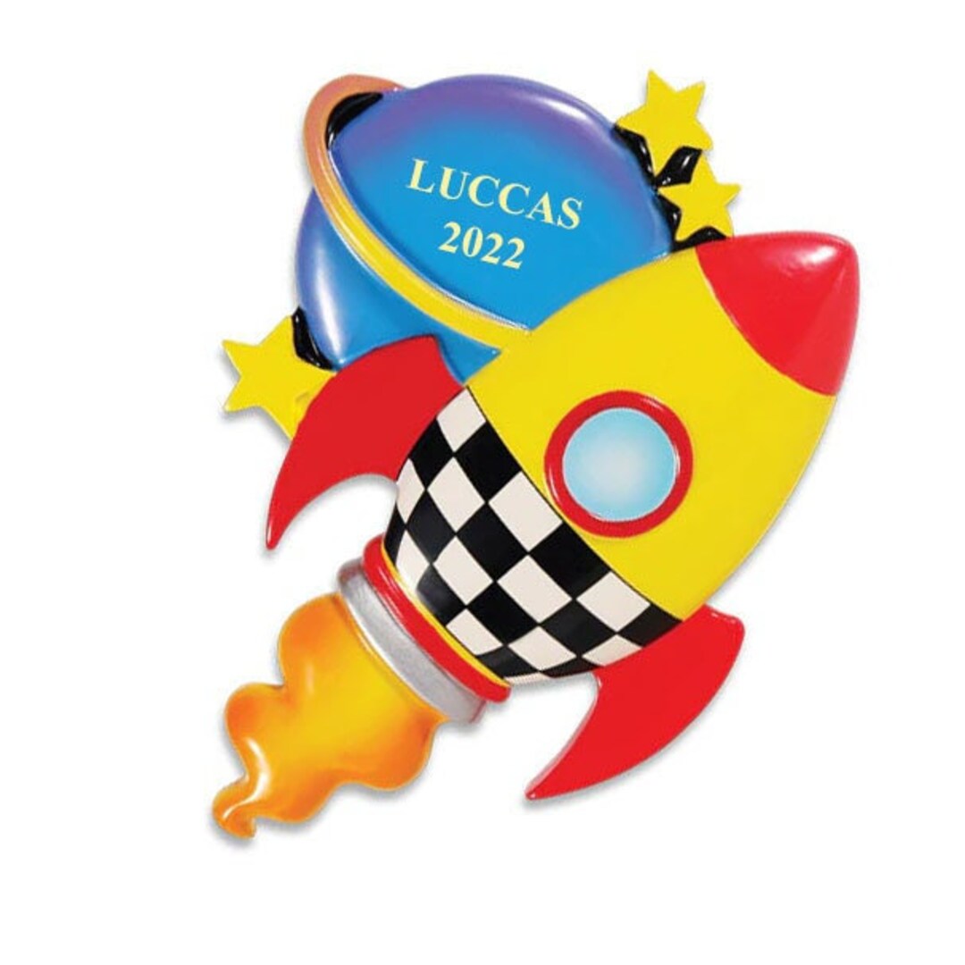 Rocket Personalized Ornament, Space Ship Kid Ornaments for Christmas ...