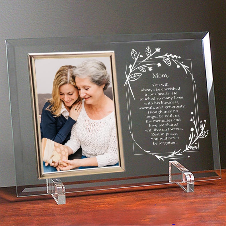 Glass Photo Frame for Family, Engraved Keepsake Gift - Etsy Australia