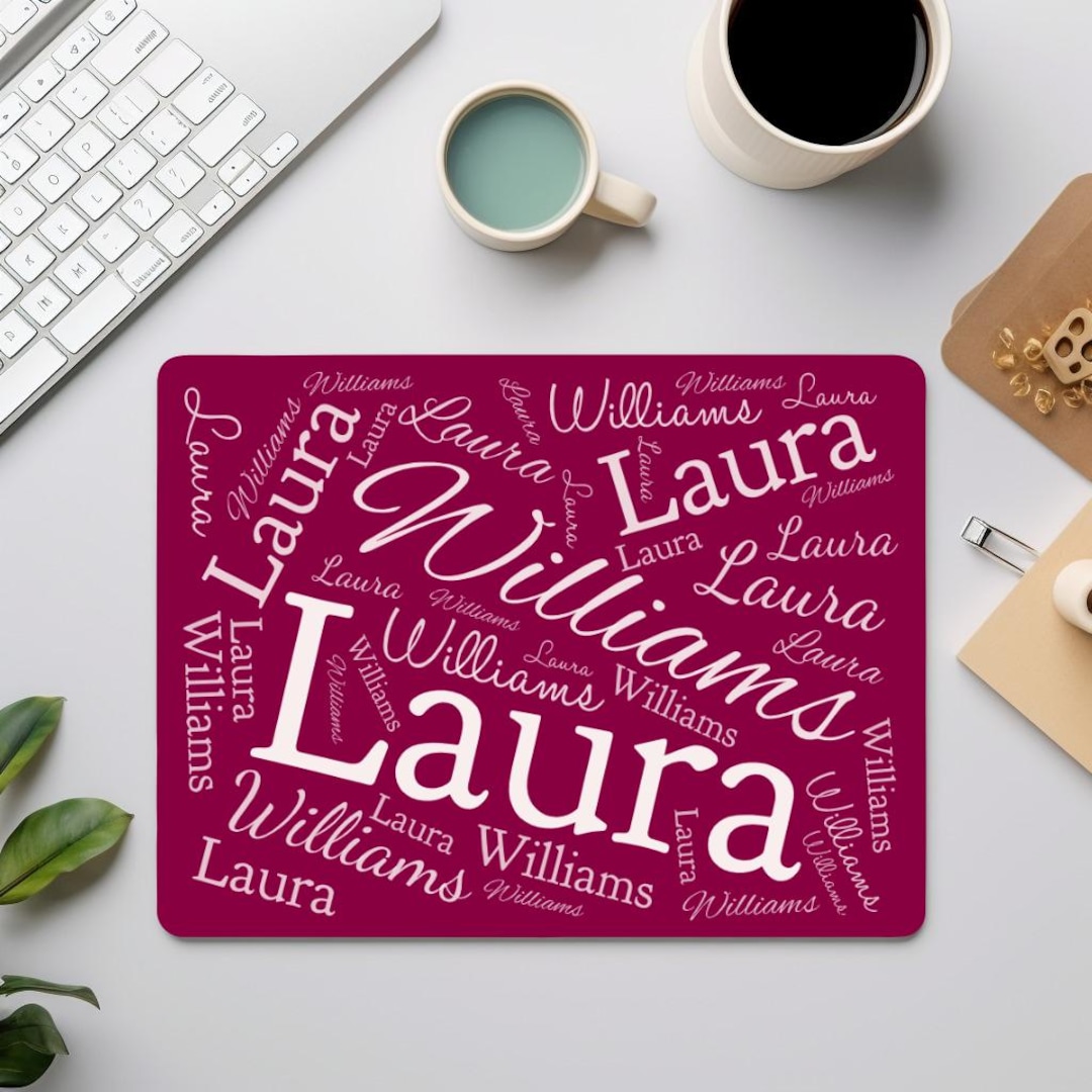 Personalized Name Mouse Pad, Custom Desk Accessory, Office Gift - Etsy