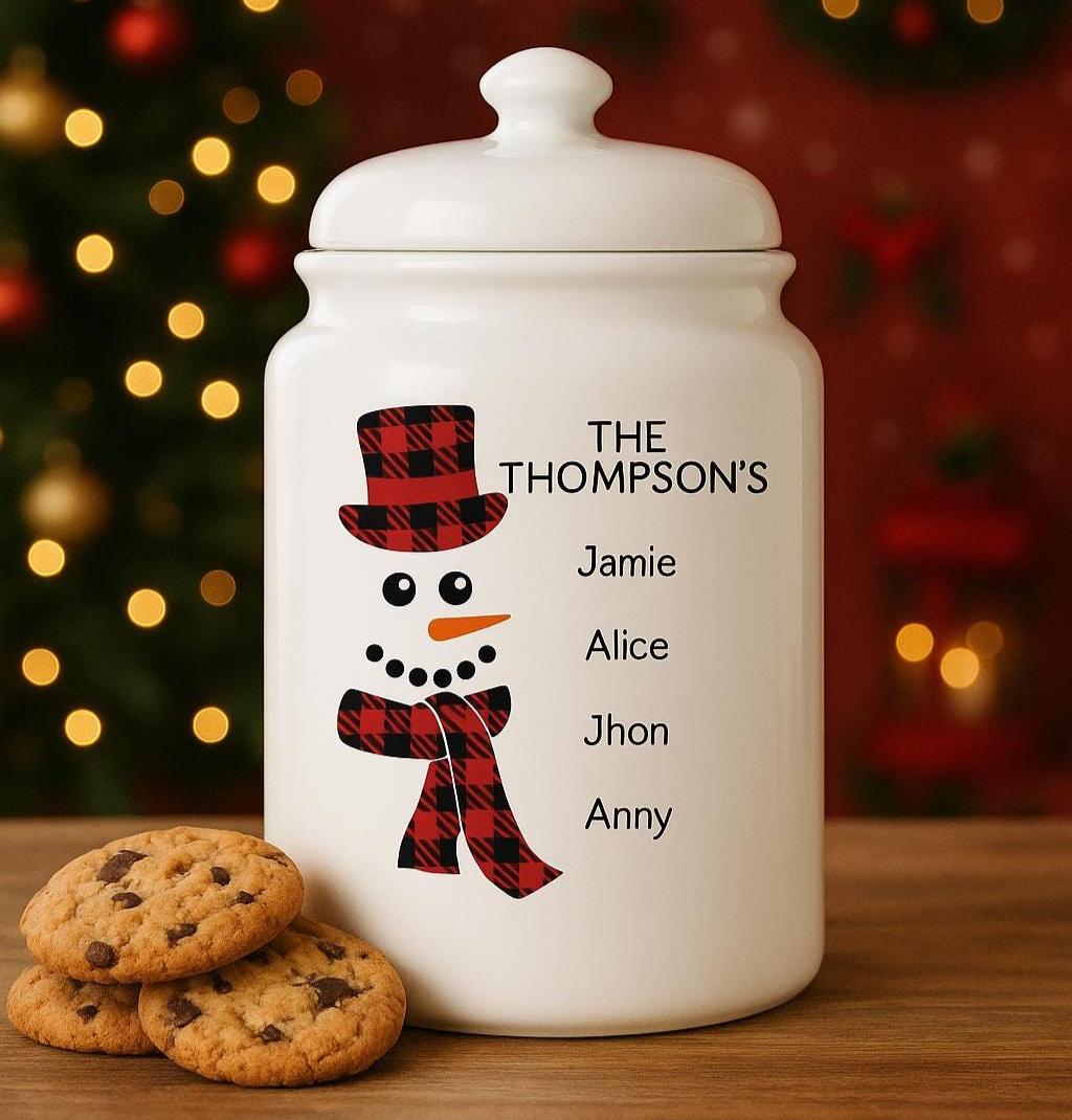 Personalized Christmas Cookie Jar, Christmas and Housewarming Gift, - Etsy