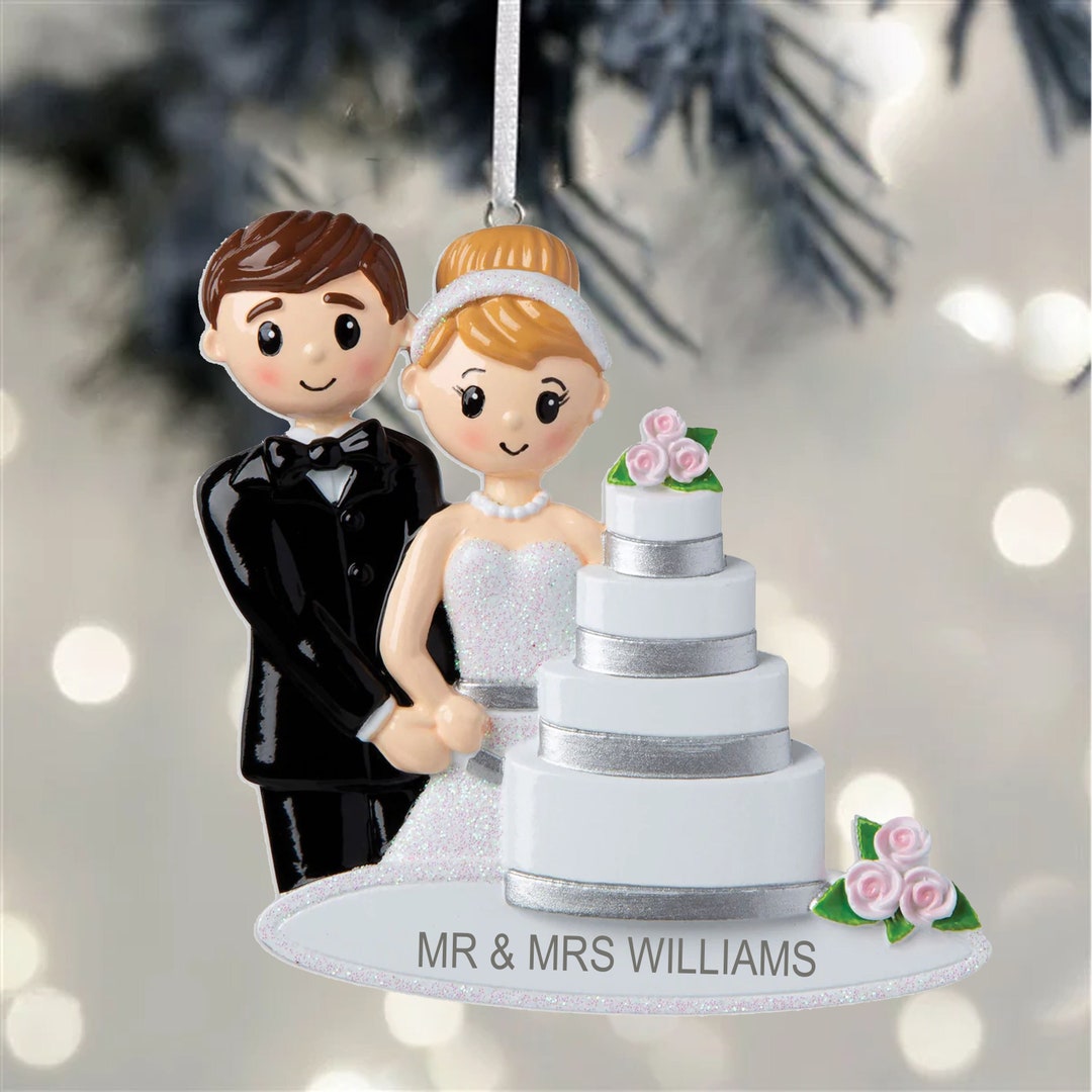 Wedding Personalized Christmas Ornament, Bride and Groom Gift Ornament ...