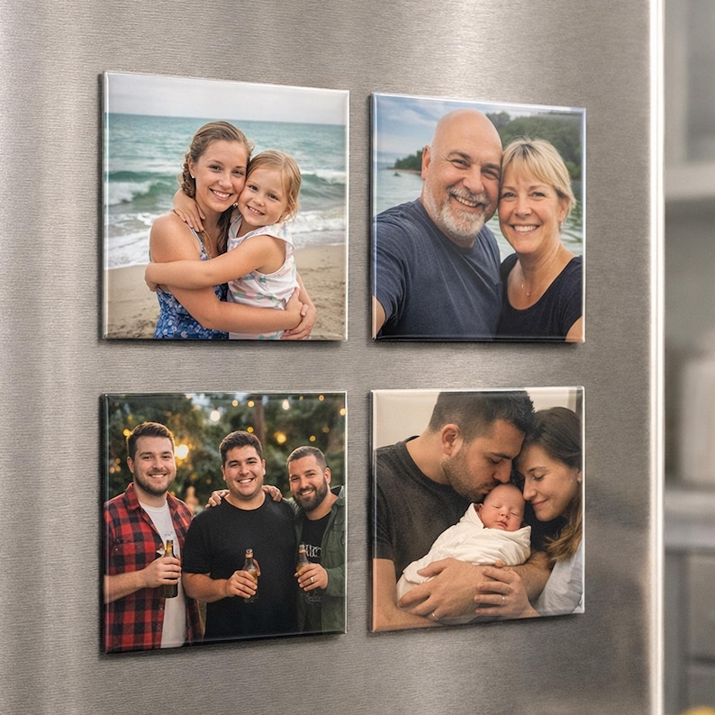 Custom Photo Magnets, 2.5x2.5" Square Fridge Magnets, Personalized Gift ...