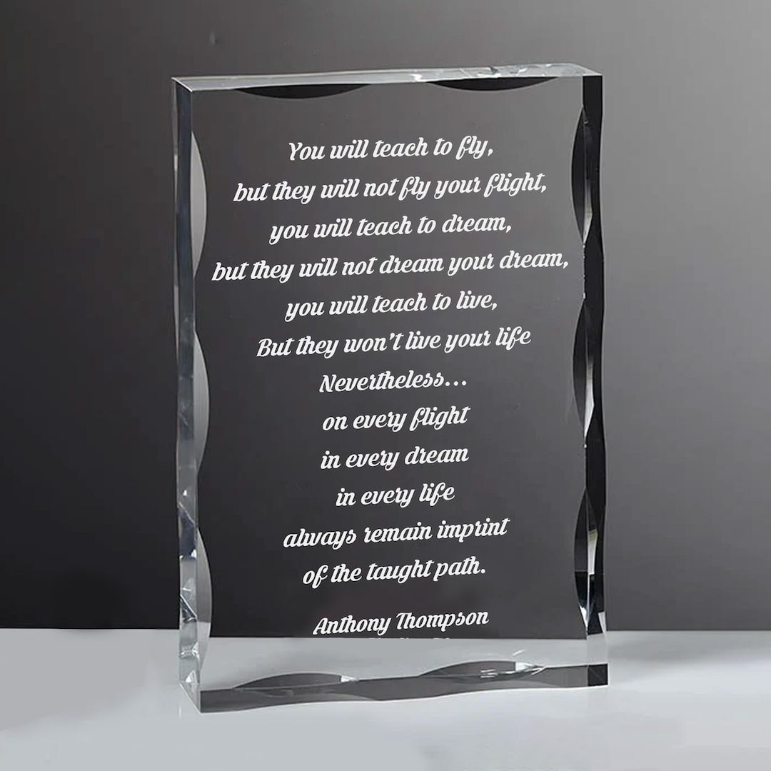 Personalized Acrylic Keepsake Block, Sentimental Gift, Appreciation ...
