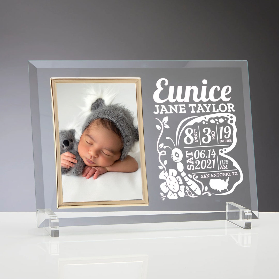 Personalized Baby Picture Frame, Newborn Announcement Frame, Picture ...