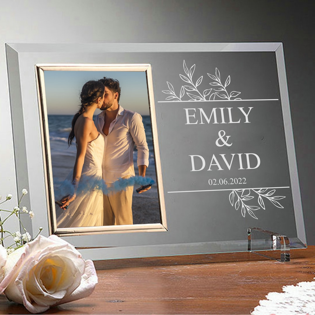 Custom Wedding Frame, Personalized Glass Frame, Gift for Anniversary ...