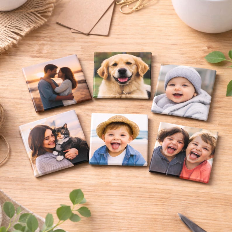 Custom Photo Magnets, 2.5x2.5" Square Fridge Magnets, Personalized Gift ...