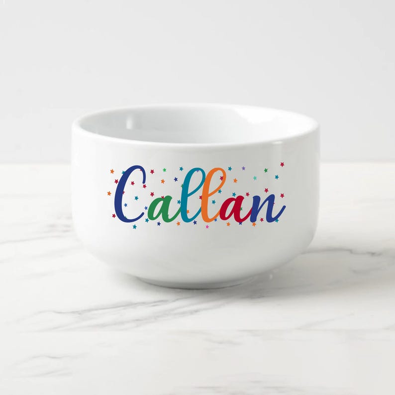 Personalized Stoneware Cereal Bowl, Custom Name, Kids Birthday Gift - Etsy