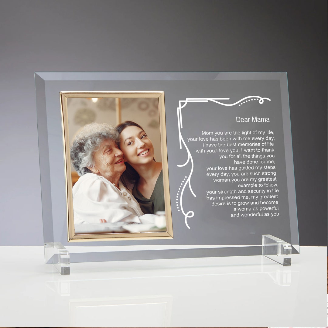 Glass Mom Picture Frame for Souvenirs, Mother's Day Gift, Personalized ...