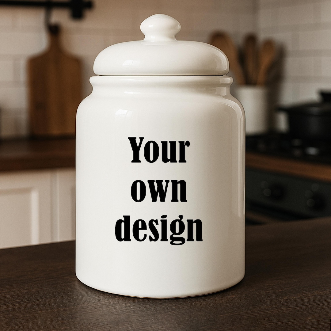 Personalized Photo Cookie Jar, Custom Stoneware Canister, Housewarming ...
