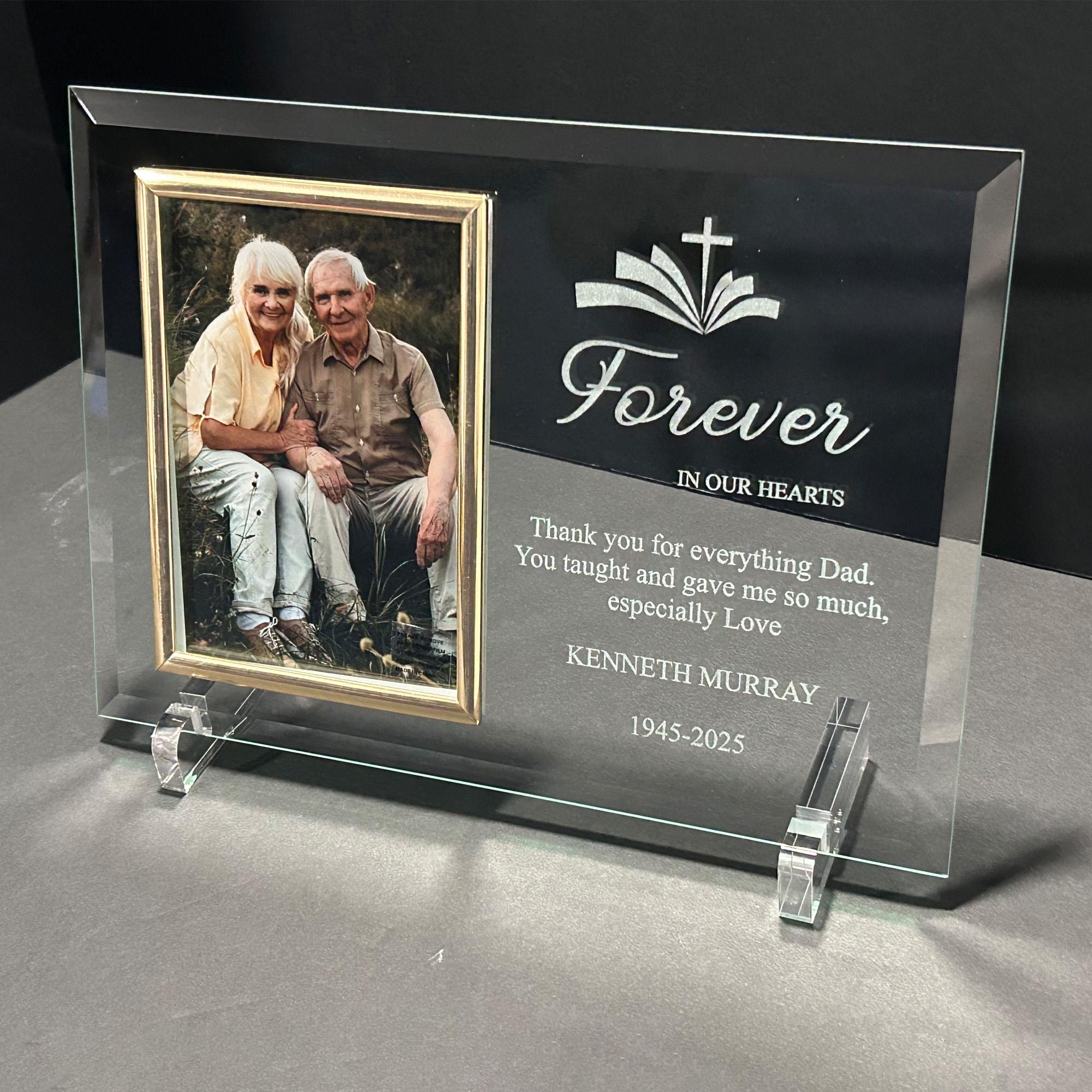 Engraved Glass Memorial Photo Frame, Remembrance Gift - Etsy