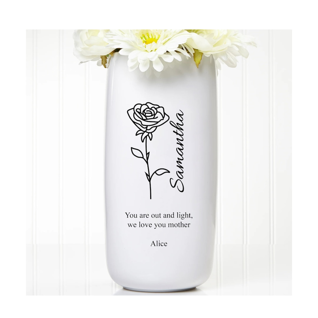 Personalized Ceramic Flower Vase Custom Flower Vase - Etsy