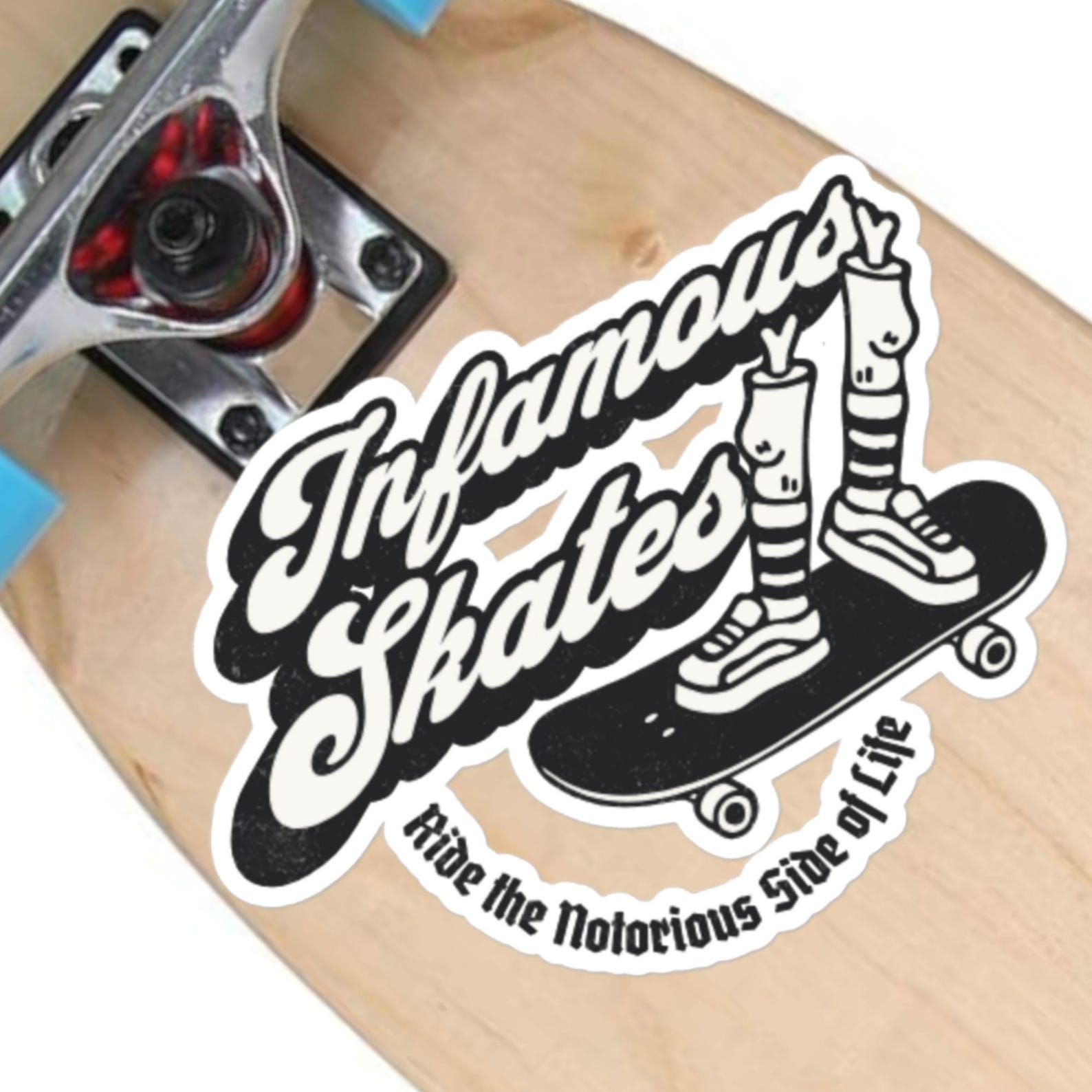 Skateboarding Sticker, Infamous Skates Decal, Roller Skate Sticker ...