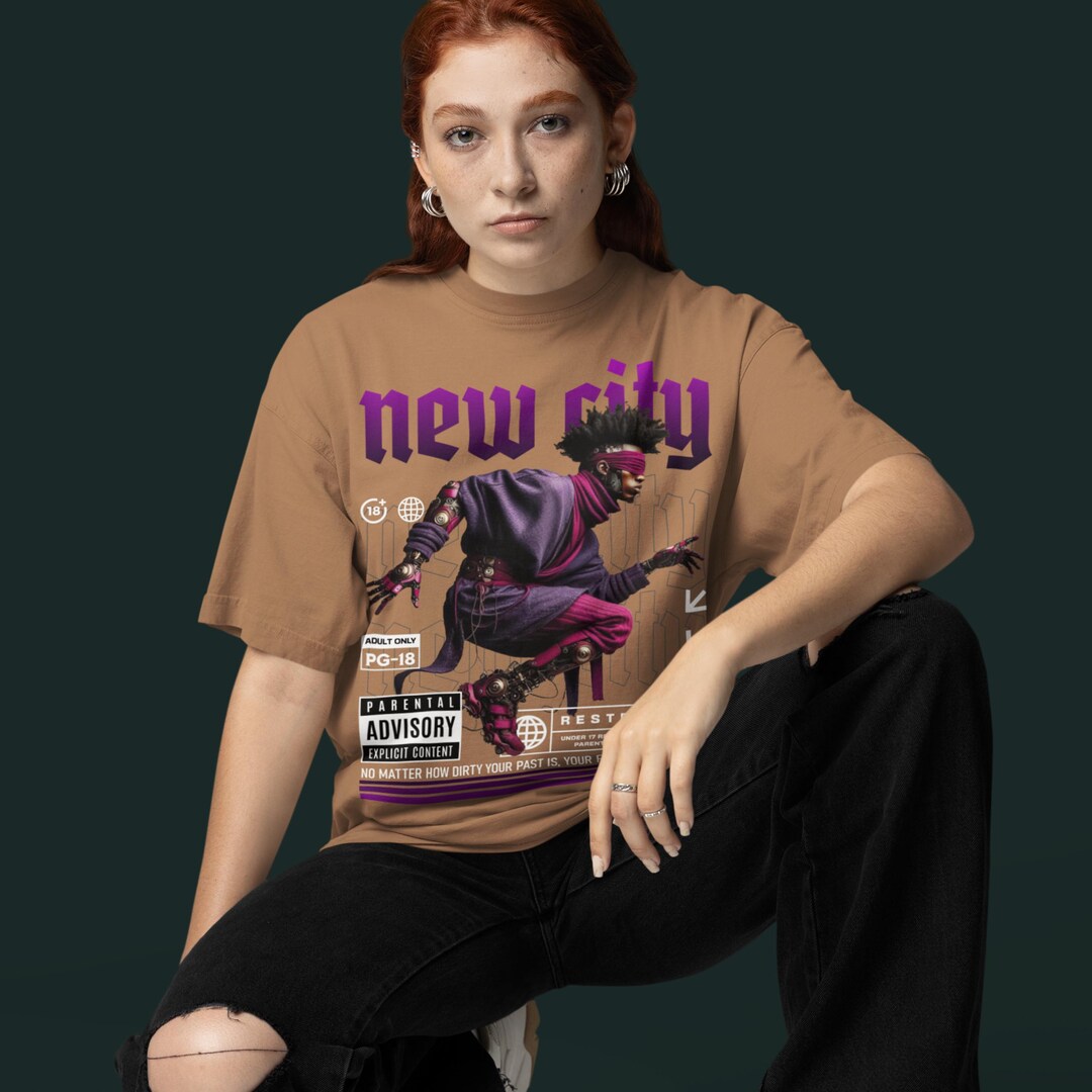 Running Man Graphic Tee, New City Design Shirt, Premium Cotton T-shirt ...