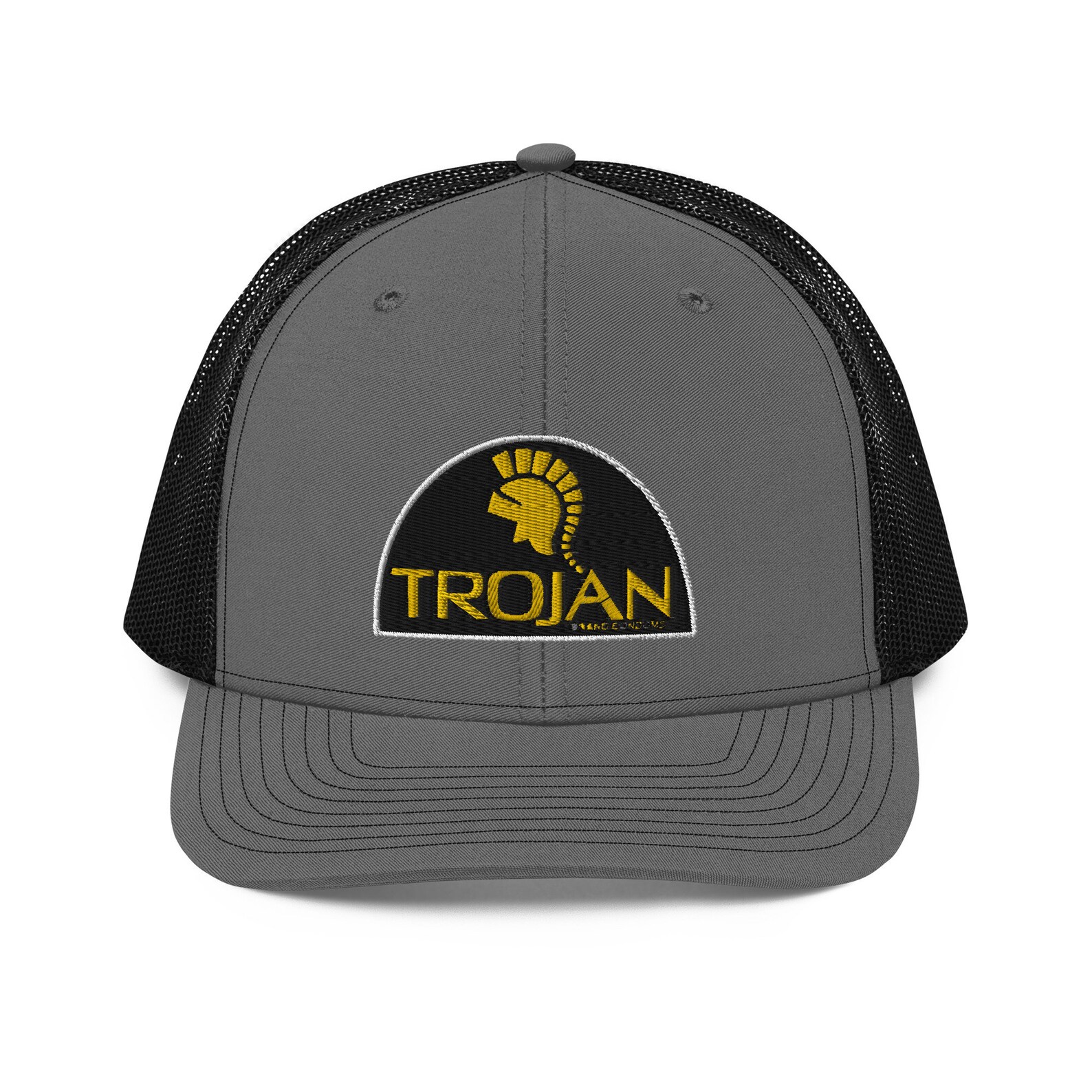 Trojan Logo Embroidered Trucker Hat, Mesh Snapback Cap, Retro Style ...