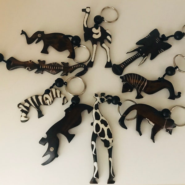 African Animal Keychain - Etsy