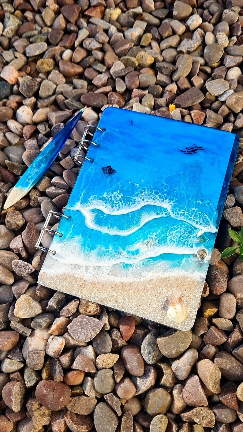 Personalised Refillable Resin Notebook,beach Decor,custom Made Resin ...