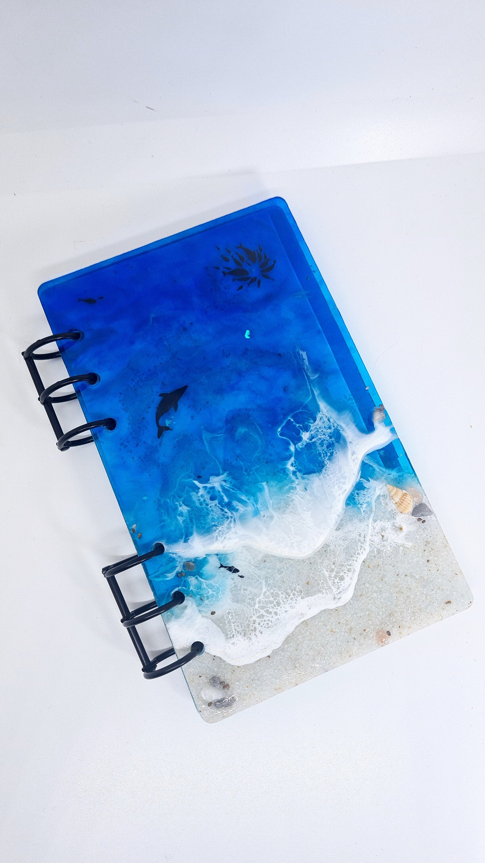 Personalised Refillable Resin Notebook Ocean Decor Custom Made Resin ...