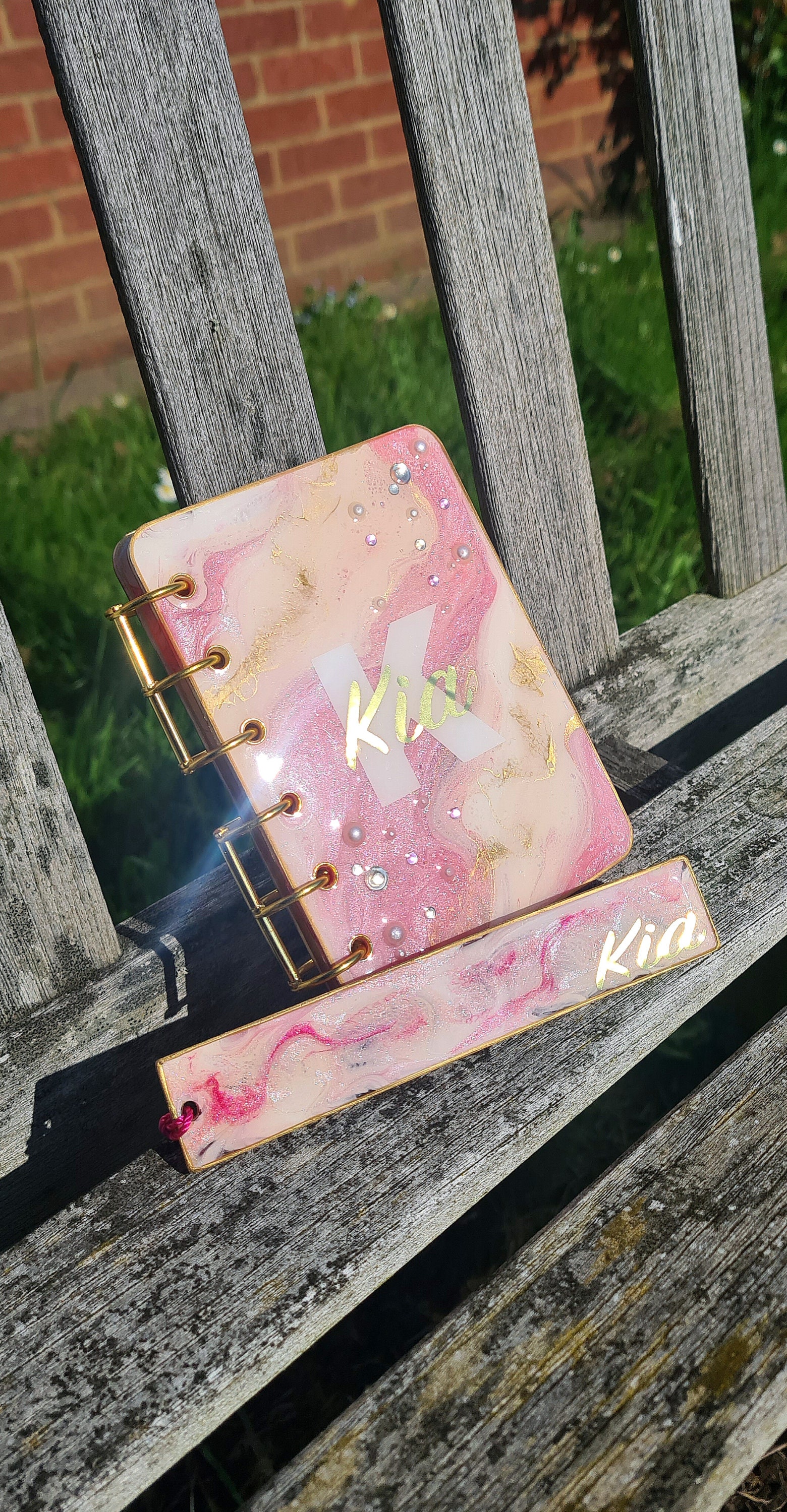 Personalised A5 A6 A7 Resin Stationary Set With Refillable Notebook ...