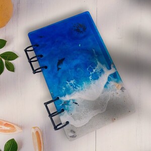 Personalised Refillable Resin Notebook Ocean Decor Custom Made Resin ...