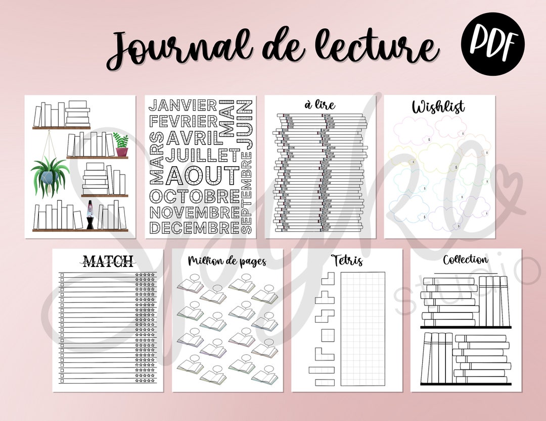 Reading Journal PDF to Print French - Etsy