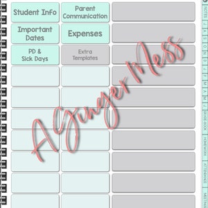 UNDATED ULTIMATE Digital Teacher Planner {mint Leather} - Etsy