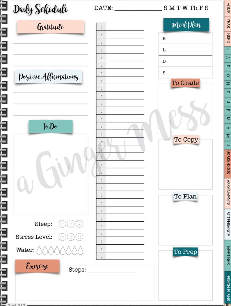 DATED PDF & GoodNotes ULTIMATE 2021-2022 Digital Teacher Planner ...