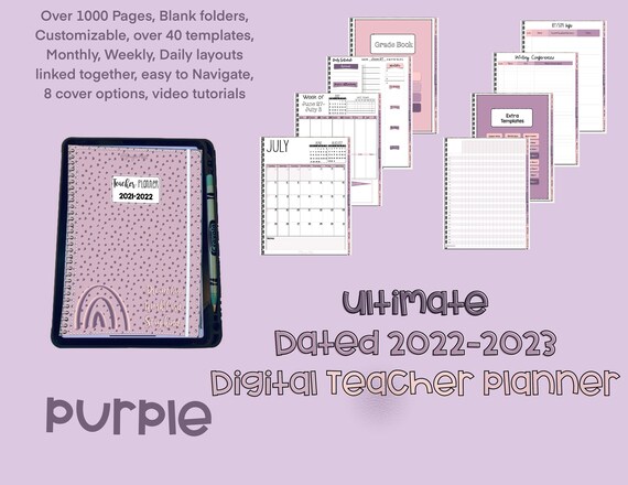DATED PDF & GoodNotes ULTIMATE 2021-2022 Digital Teacher Planner ...