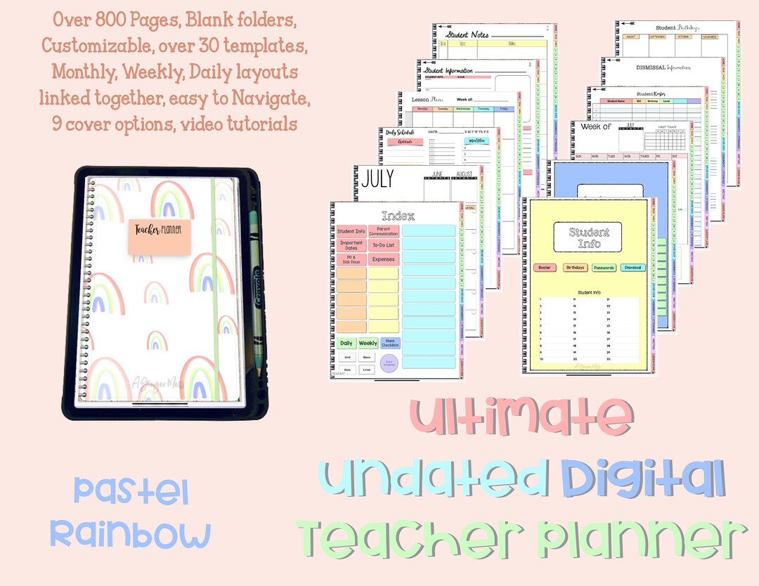 ULTIMATE Undated Digital Teacher Planner PDF & Goodnotes - Etsy