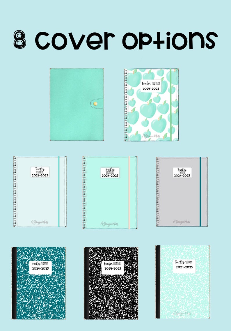 UNDATED ULTIMATE Digital Teacher Planner {mint Leather} - Etsy