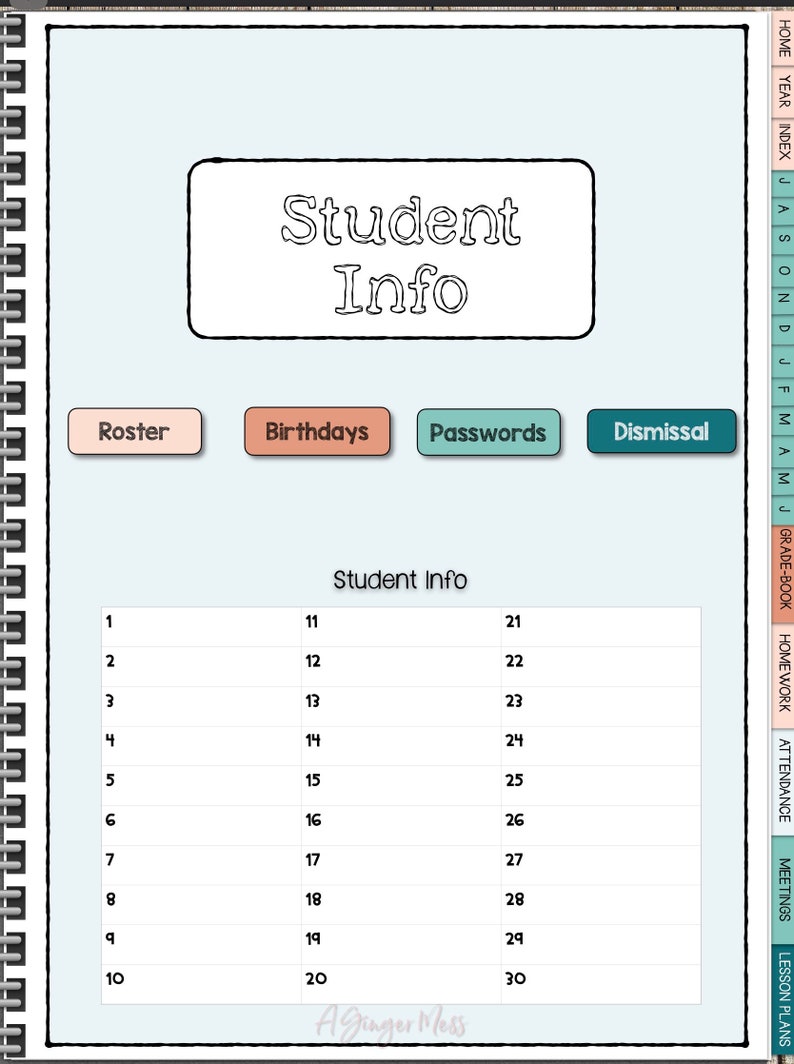 DATED PDF & GoodNotes ULTIMATE 2021-2022 Digital Teacher Planner ...