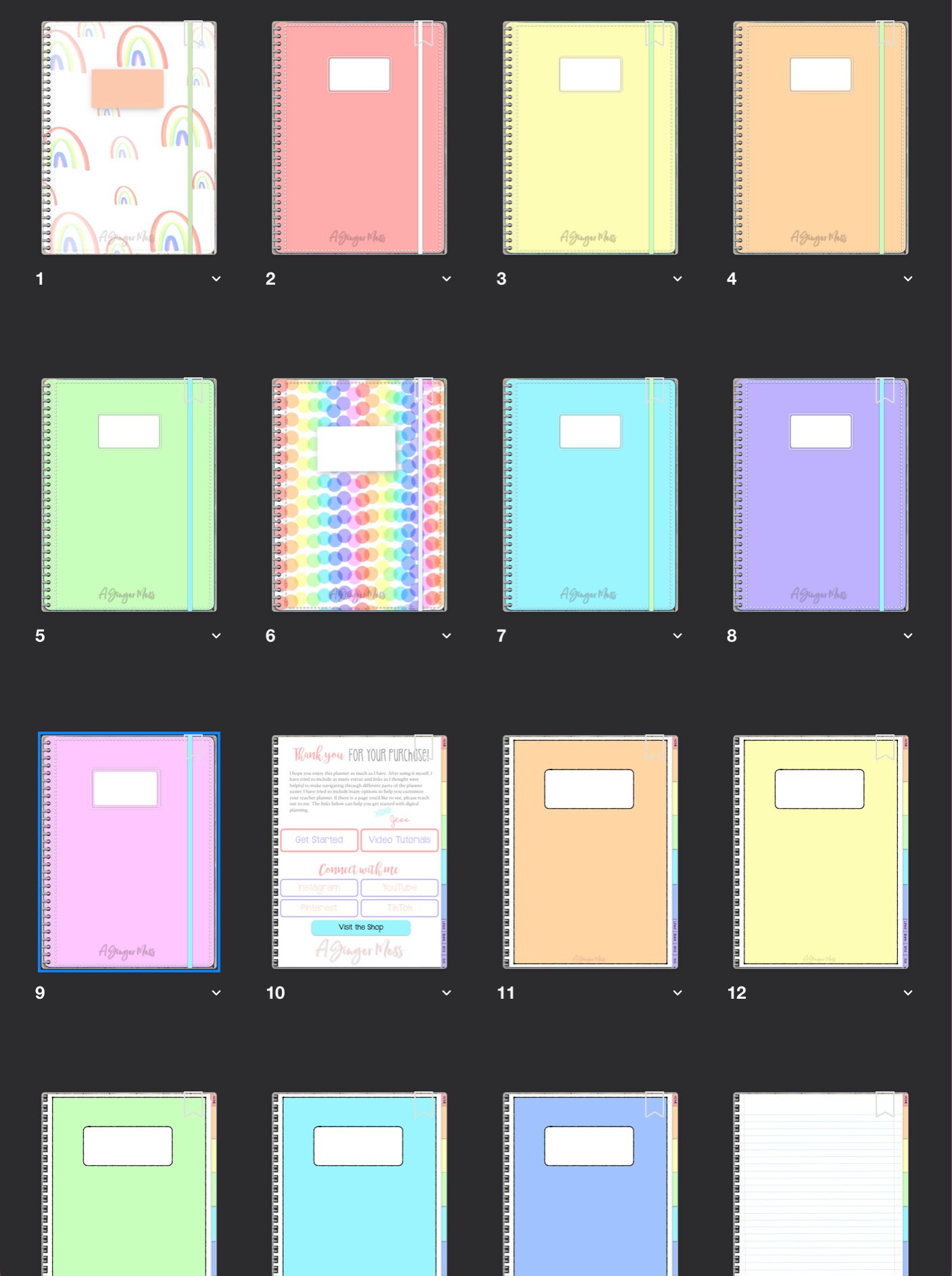 5 Subject Digital Notebook (pastel Rainbow) - Etsy