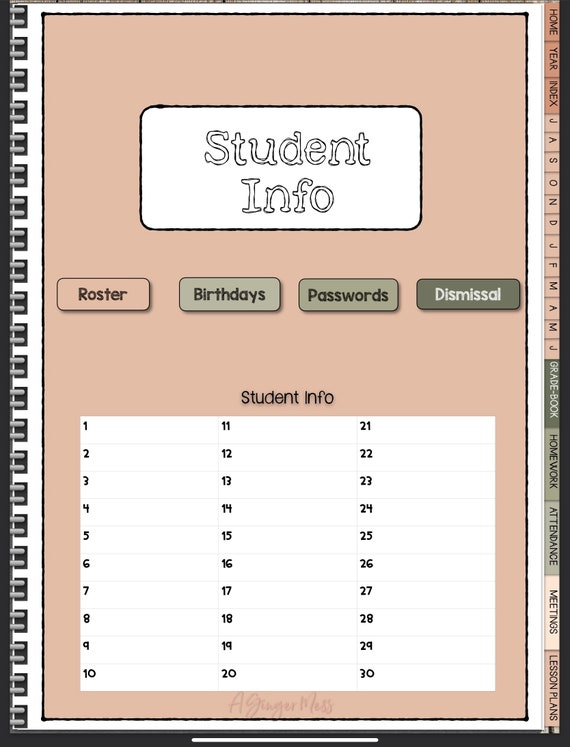 DATED PDF & GoodNotes ULTIMATE 2021-2022 Digital Teacher Planner ...