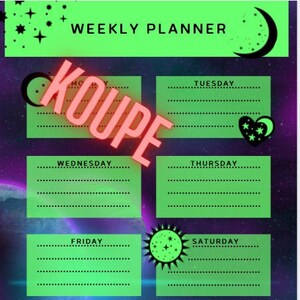 Colorized, and Galaxy-themed Weekly Planners - Etsy