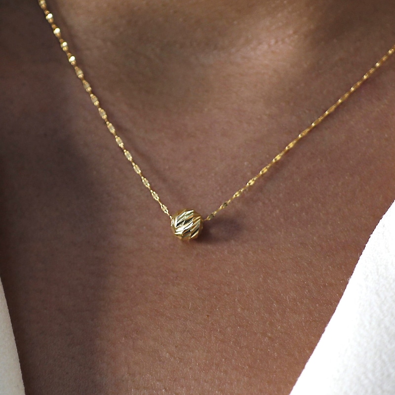 Gold Bead Necklace - Etsy